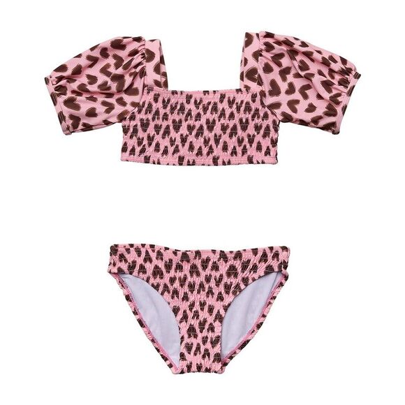 Snapper Rock | Swim | Snapper Rock Girls Wild Love Puff Sleeve Bikini ...